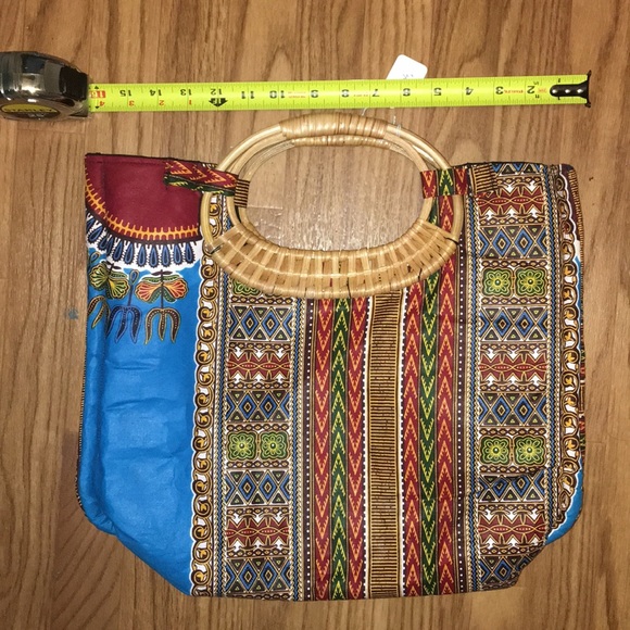 Bags | Turquoise Kente Cloth Print Handbag | Poshmark